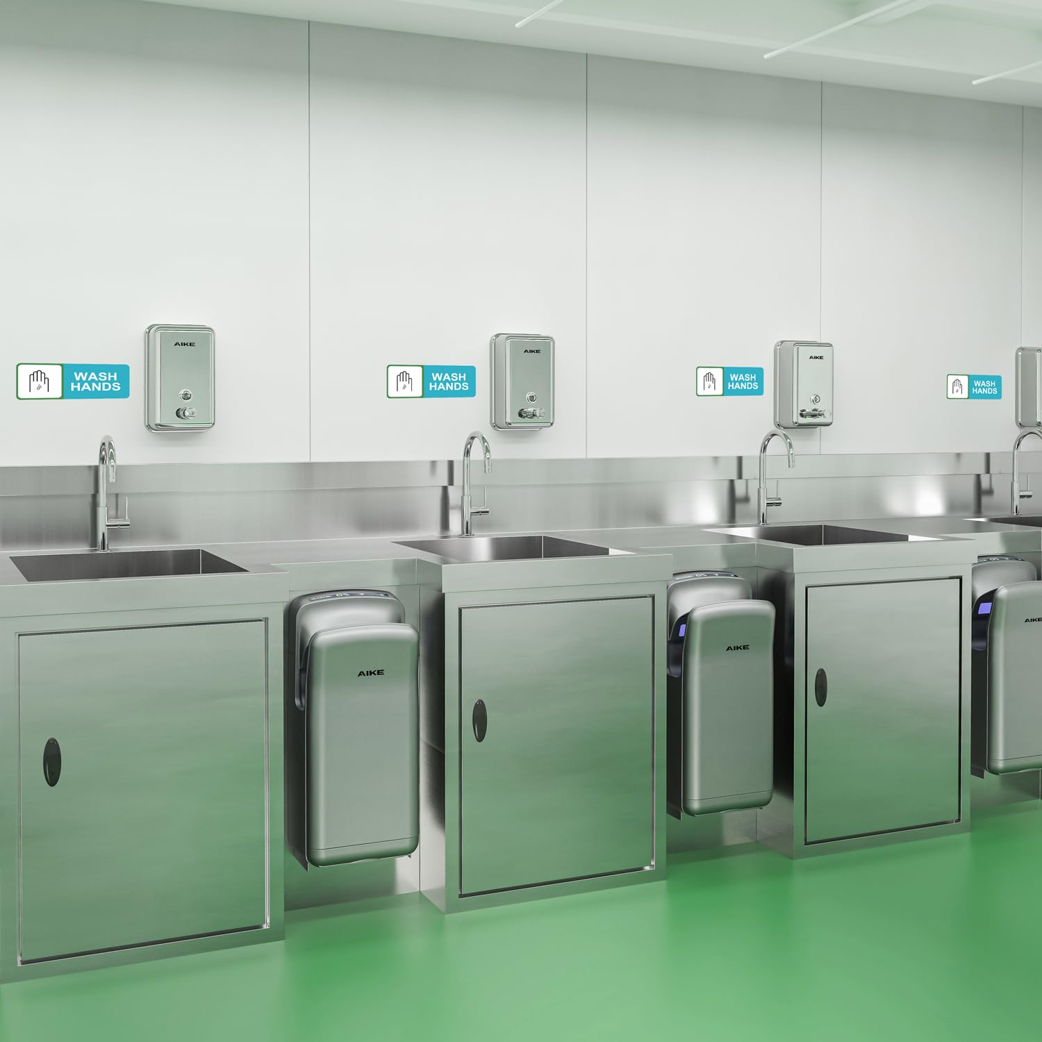 AIKE 37 FL OZ Stainless Steel Soap Dispenser With Anti-Leak Brass Pump ...