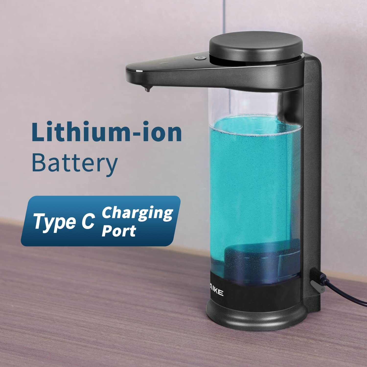 AIKE Automatic Kitchen Soap Dispenser Rechargeable 17 Fl Oz, AK1335 ...